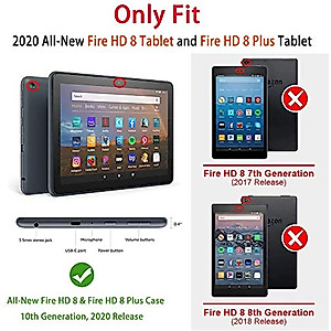 Fire HD 8 Tablet case,Fire HD 8 Case for Kids- Lightweight Shockproof Kid-Proof Cover with Stand for All-New Amazon Kindle Fire HD 8 Kids Tablet & Kids Pro Tablet,Rose