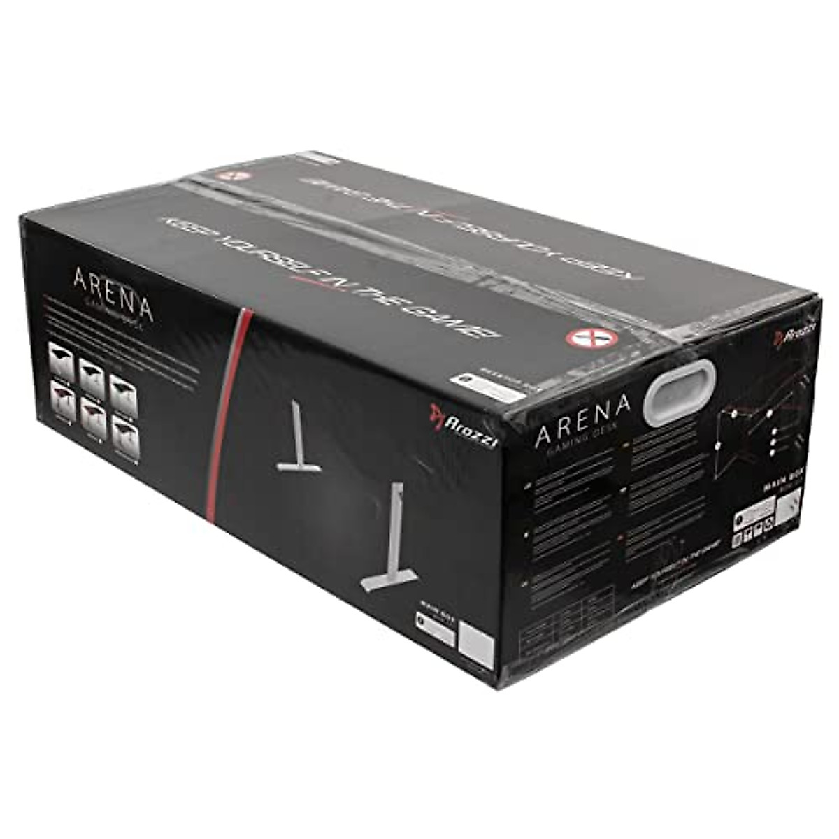 Arozzi Arena Ultrawide Curved Gaming and Office Desk with Full Surface Water Resistant Desk Mat Custom Monitor Mount Cable Management Cut Outs Under The Desk Cable Management Netting - Dark Grey