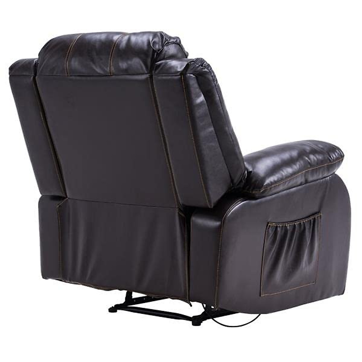 ZYJBM Electric Lift Function Recliner Massage Chair Dual Motor Dark Brown Comfortable&Durable Fabric PU Easy Adjustment