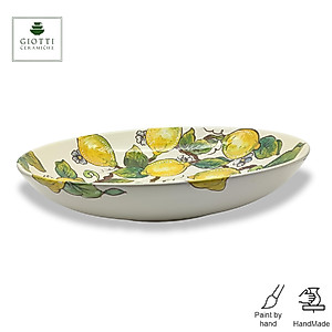 X Large Ceramic Bowl for Kitchen - Italian dinnerware pasta bowl - Platter serving tray - Hand painted Tuscan pottery bowls - Made in Italy plates set - Ceramics salad tuscan soul pottery