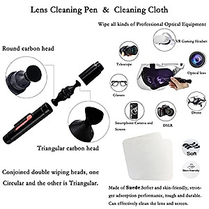 VR Front Face Silicone Protective Shell, Silicone Interfacial Cover, Touch Controller Grips Strap Cover Combination,Lens Cleaning Cloths and so on kit 7-in-1 for Oculus Quest 2 Accessories (Black)