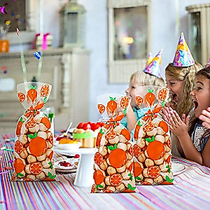 Willbond 100 Pieces Cellophane Treat Bags Little Cutie Treat Bags Little Cutie Party Favor Bags Plastic Cello Bags Cellophane Bags with 100 Pieces Twist Ties for Little Cutie Baby Shower Decorations