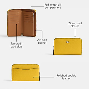 Coach Medium Zip Around, Canary