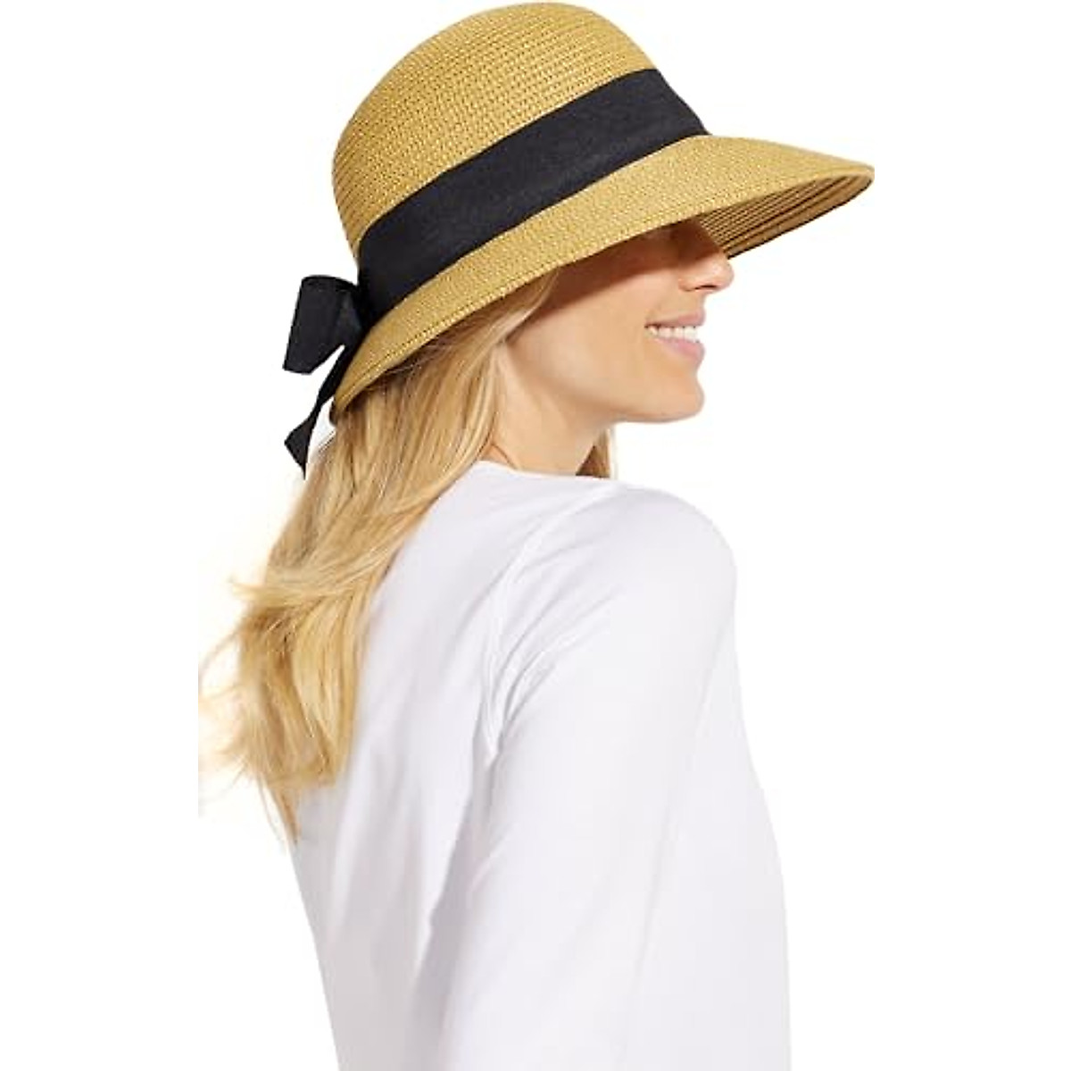 Coolibar UPF 50+ Women's Asymmetrical Clara Sun Hat - Sun Protective (One Size- Natural)