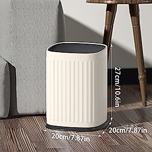 Mbillion Small Trash Can Open Top Metal Waste Bin 2.1Gal/8L,Stainless Steel Garbage Can with Inner Bin Hide Trash Bags, Double Layer Trash Can, Non-Slip Bottom Trash Bin, Without Lid