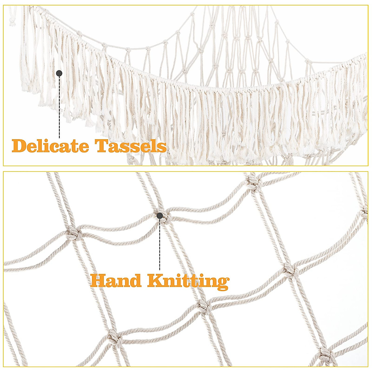 64.6" x 64.6" x 44.9" Boho Stuffed Animal Toy Corner Hammock- Large Size Macrame Toy Hammock with 3pcs Non-Trace Nails Hanging Toy Organizer Storage Net for Kids Bedroom Nursery Play Room