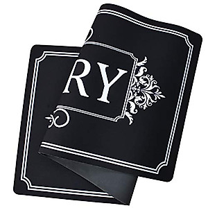 Black White Laundry Room Rugs Runner 20"x48" Long Non Slip Waterproof Laundry Mats Kitchen Floor Carpet Durable Cushioned Natural Rubber Foam Area Rug for Laundry Room Kitchen Bathroom Farmhouse