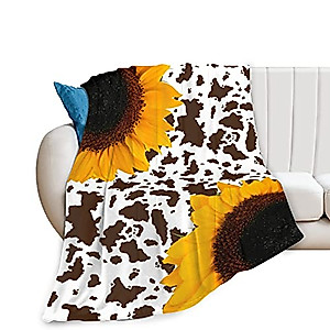 Sunflower Blanket Soft Warm Throw Blanket for Kids Adults Gift,Lightweight Cozy Luxury Flannel Blankets for Couch Bed Sofa 50"x40"