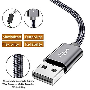 Short USB C Cable,(0.5ft 2-Pack) USB Type C Charger Nylon Braided Fast Charging Cord Compatible Samsung Galaxy S10+ S9 S8 Plus,Note 9 8,LG G6 G7 V35,Pixel 2 XL,15cm Perfect Size for Power Bank(Grey)