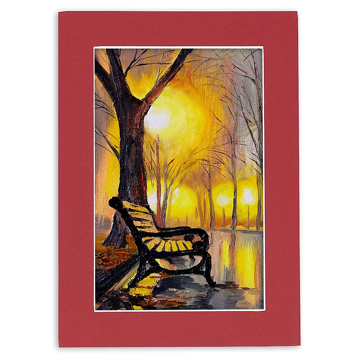 11x14 Mat for 8.5x11 Photo - Precut Deep Red Picture Matboard for Frames Measuring 11 x 14 Inches - Bevel Cut Matte to Display Art 8.5 x 11 Inches - Acid Free ONE MAT with Backing Board & Clear Bag