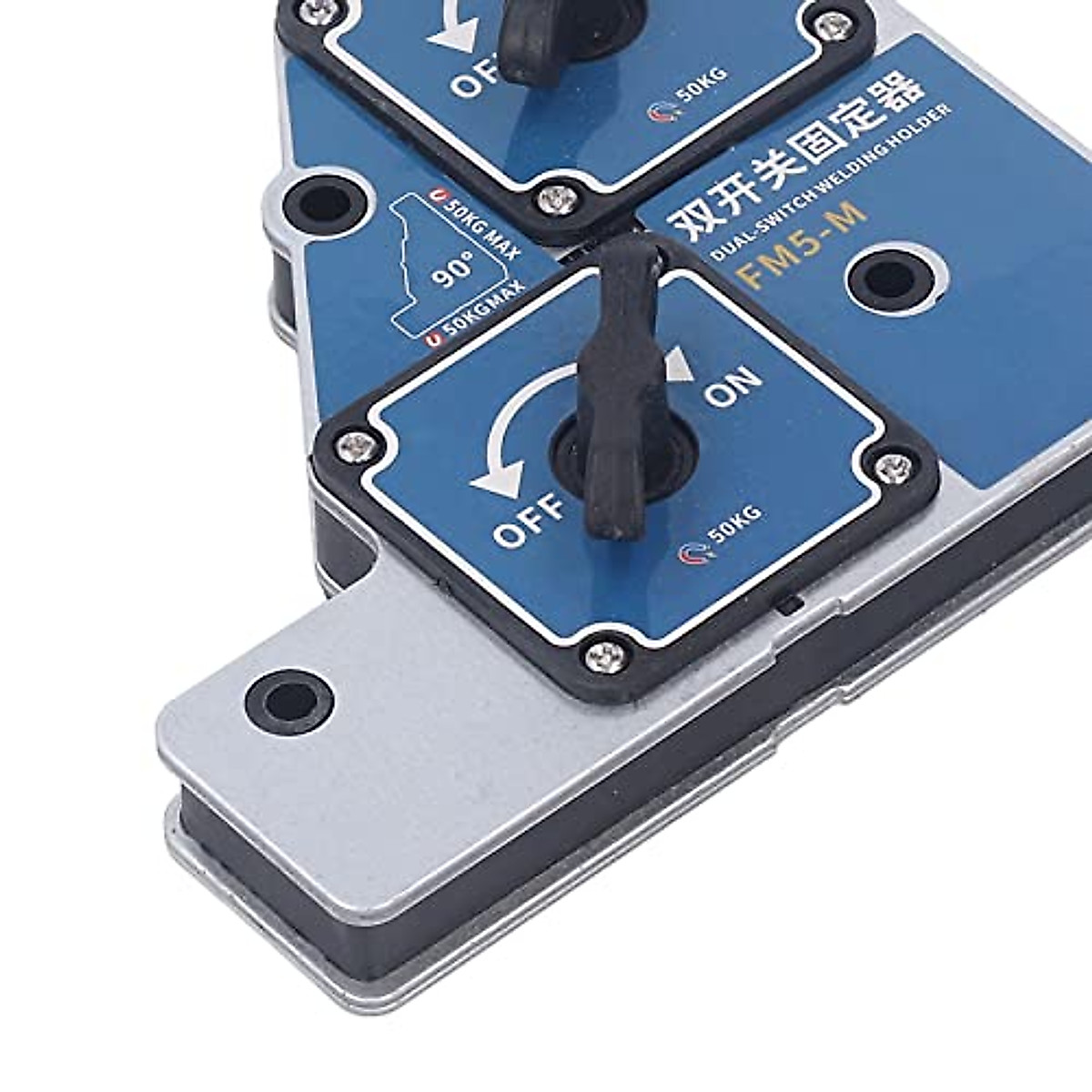 2Pcs Dual Switch Welding Holder 50KG Strong Fixed Angle Soldering Locator Clamp Fixture for Steel Iron Plate