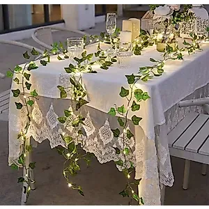 Hoolight Vine String Lights, [1 Pack] Ivy Decor String Lights, Maple Leaf Garland Wreath Hanging lamp with 20 LED, Fairy Night Lights for Home,6.5 FT, Battery Powered, Room, Bedroom, Wall Decoration