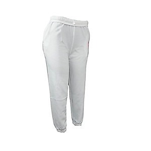 Victoria's Secret Pink Fleece Glitter Baggy Campus Sweatpants Color White New (as1, Alpha, x_l, Regular, Regular)