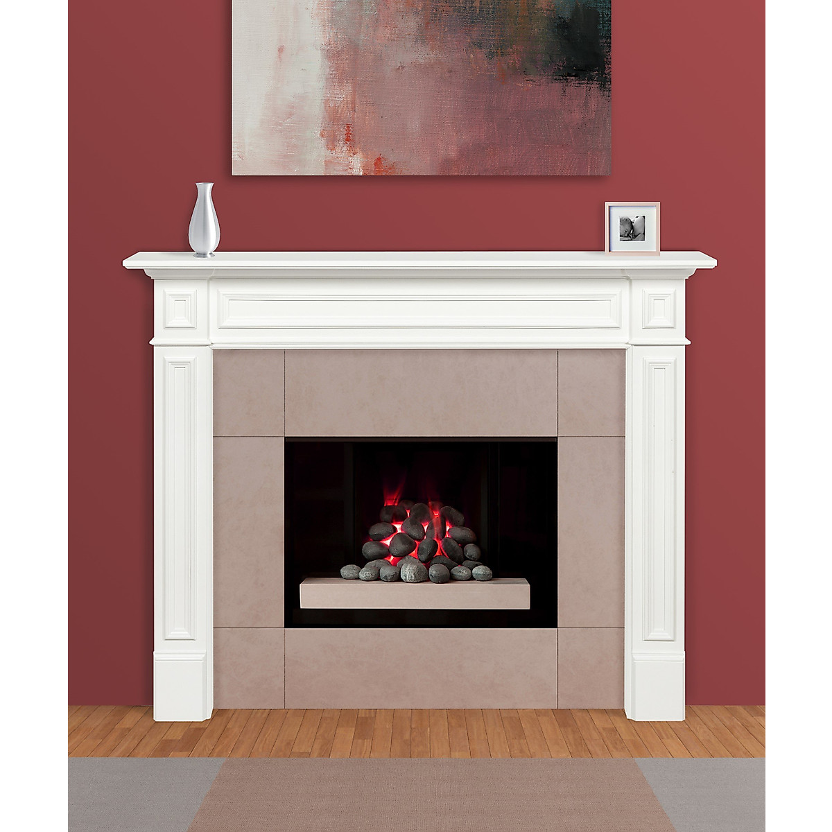 Pearl Mantels 525-48 Mike Fireplace Mantel Surround MDF, 48-Inch, White 48 Inch