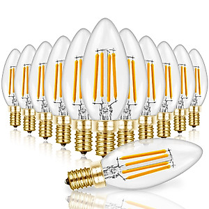 Hizashi 90+CRI Candelabra LED Light Bulbs 60 Watt, 2700K Soft White, E12 LED Bulb Dimmable, B11 Chandelier Light Bulbs, 6W, 550LM, Candle Light Bulbs, UL Listed, 12 Pack