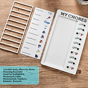MEMORY FISH 2 Pieces Chore Chart for Multiple Kids,Daily Chore Schedule for 2 Kids，Memo Checklist Plan Board Detachable Plastic for Home Reusable Chore List (to Do List for Kids) 4.7x7.9 Inch