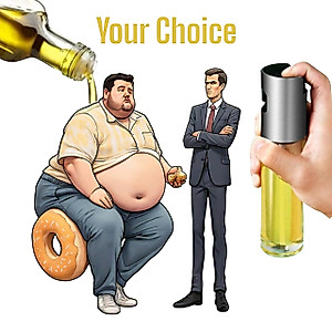 BURaaK Oil Sprayer for Cooking, 2 Pack Upgraded Olive Oil Spray Bottle Mister Refillable with Scale Air Fryer Accessories for Kitchen, Salad, Baking, BBQ, Frying., Transparent, BRKOS-1