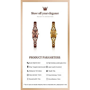 OLEVS Womens Gold Watch Square Small Face Watches for Women Golden Tungsten Steel Elegant Slim Lady Watches Bracelet Waterproof Luxury Diamond Thin Ladies Wrist Watches Relojes De Mujer