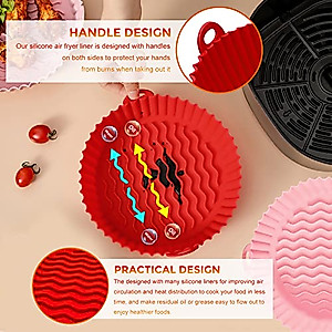 2 Pack Air Fryer Silicone Pots, 7.5 '' 3 to 6 QT Round Reusable Air Fryer Silicone Liner Bowl Basket Tray Accessories for COSORI Instant Vortex Ninja Nuwave Chefman Ultrean GoWISE Power XL Air Fryer