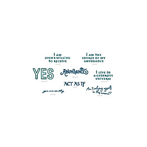 Conscious Ink, Temporary Tattoos, Inspirational, Mindfulness Tools, Long Lasting, Non-Toxic, Waterproof, Cruelty-Free, Made in USA, 1 Abundance Variety Pack Of 8 Manifestation Tattoos