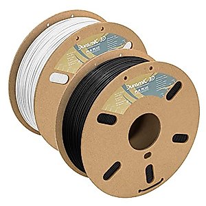 PLA Plus Black and White Bundle, 3D Printer Filament Tough PLA Pro 8 Times Strength, Cardboard Spool 3D Printing Filament PLA + Dimensional Accuracy 99% +/- 0.03 mm