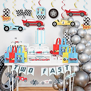 20Pcs Race Car Two Fast Party Favor Bags, Race Car Party Gifts Bags Racing Birthday Party Decorations for Kids Boys Men Racing Theme 2nd Birthday Party Race Car Party Supplies