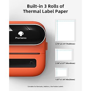 Phomemo M220 Label Maker, Bluetooth Thermal Label Printer for Barcode, Address, Labeling, Mailing, File Folder Label, 3 Inch Label Maker Machine Support Smartphone, Tablet&PC, with 3 Rolls of Labels