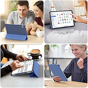 Soke for iPad Mini 7 Case A17 Pro, iPad Mini 7th/6th Generation 2024/2021- [Slim Trifold Stand + Auto Wake/Sleep], Protective Hard PC Back Cover for Apple iPad Mini 7/6 Gen 8.3 Inch - Navy