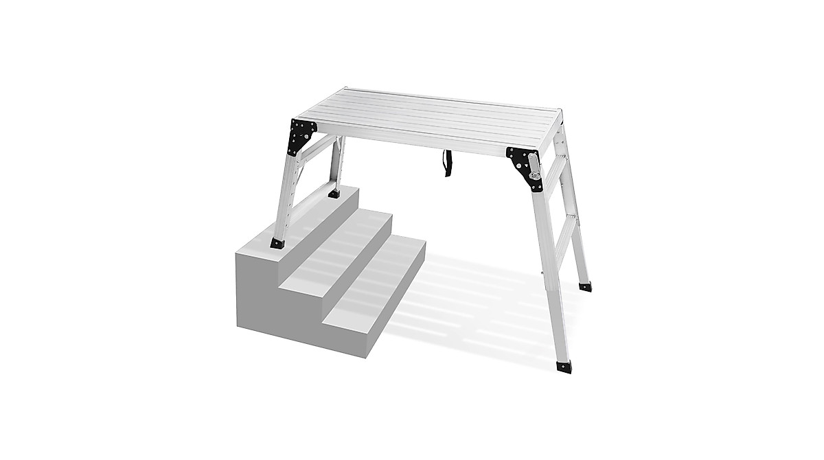 Adjustable Work Platform Step Ladder - 330 LBS Capacity