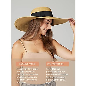 San Diego Hat Company Women's Floppy SPF 50+ Sun Hat, Camel, One Size