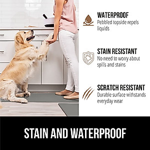 Gorilla Grip Antifatigue Mat Set of 2 and Chair Pads Set of 2, Antifatigue Mats Size 17x48 and 17x24, Supportive Memory Foam, Chair Cushion Size 16x16, Microfiber, Both in Gray, 2 Item Bundle