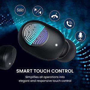 HAYLOU GT5 True Wireless Earbuds, Bluetooth Headphones with Wireless Charging Case and Mic for iPhone Android, Low-Lantecy Game Mode, Clear Sound, in-Ear Stereo Earphones for Work/Home (Black)