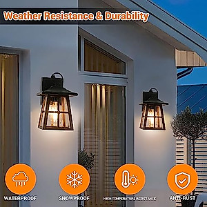 Qingmiao Dusk to Dawn Sensor Wall Light Outdoor Porch Light Wall Lantern Waterproof Outdoor Light Fixture Exterior Wall Sconce