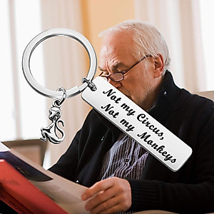 CYTING Retirement Keychain Not My Circus Not My Monkeys Funny Inspirational Gift For Boss Coworkers Employees (Retirement Keychain)