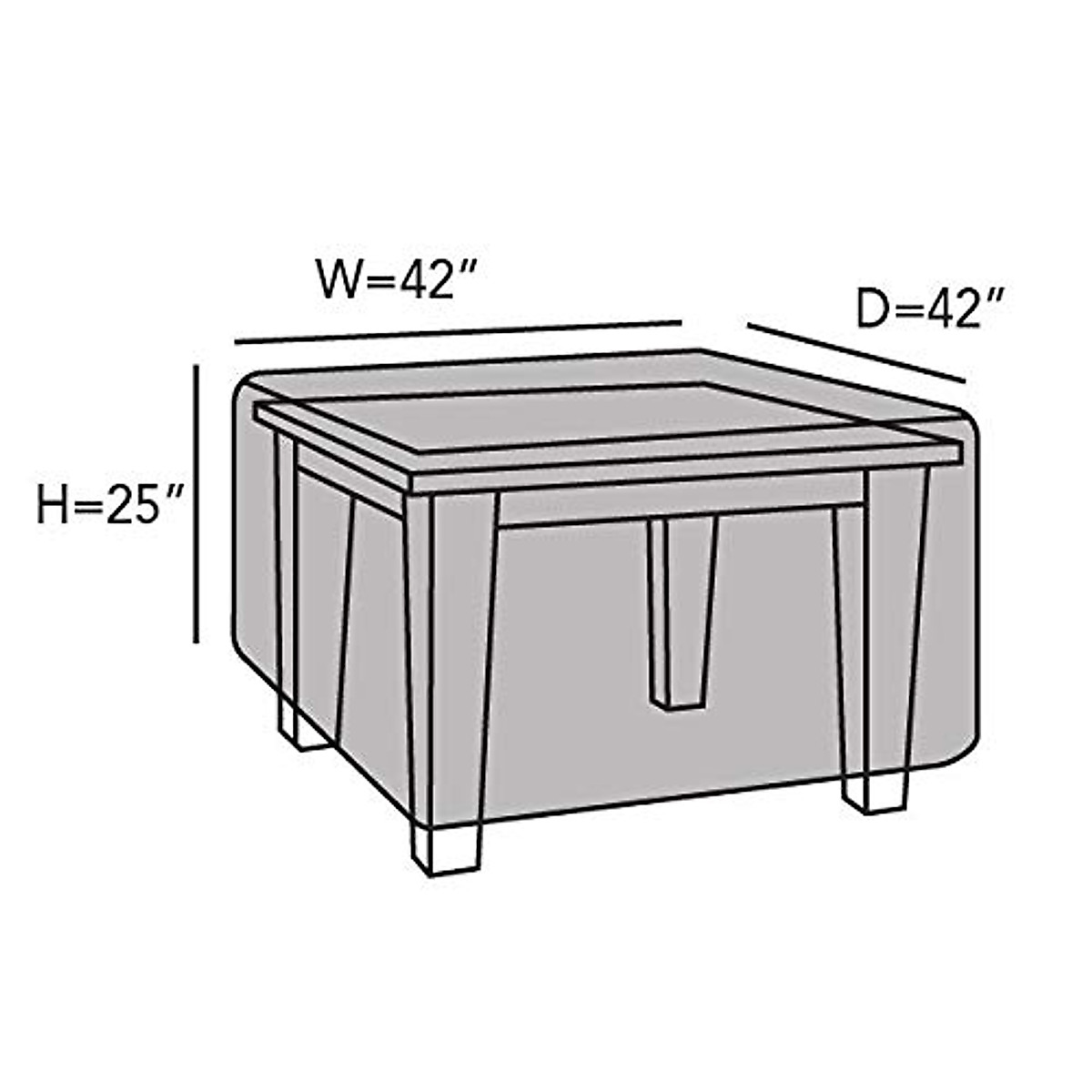 Covermates Square Patio Accent Table Cover - Patio Outdoor Furniture Cover, Water Resistant Outdoor Ottoman/Side Table Cover, Prestige 900D Polyester, 42W x 42D x 25H, Clay