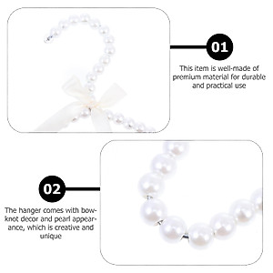 PRETYZOOM Elegant Clothes Hangers Pearl Beads: Clothes Hangers Dress Coat Hangers Closet Coat Storage Organizer Dry Rack 2PCS