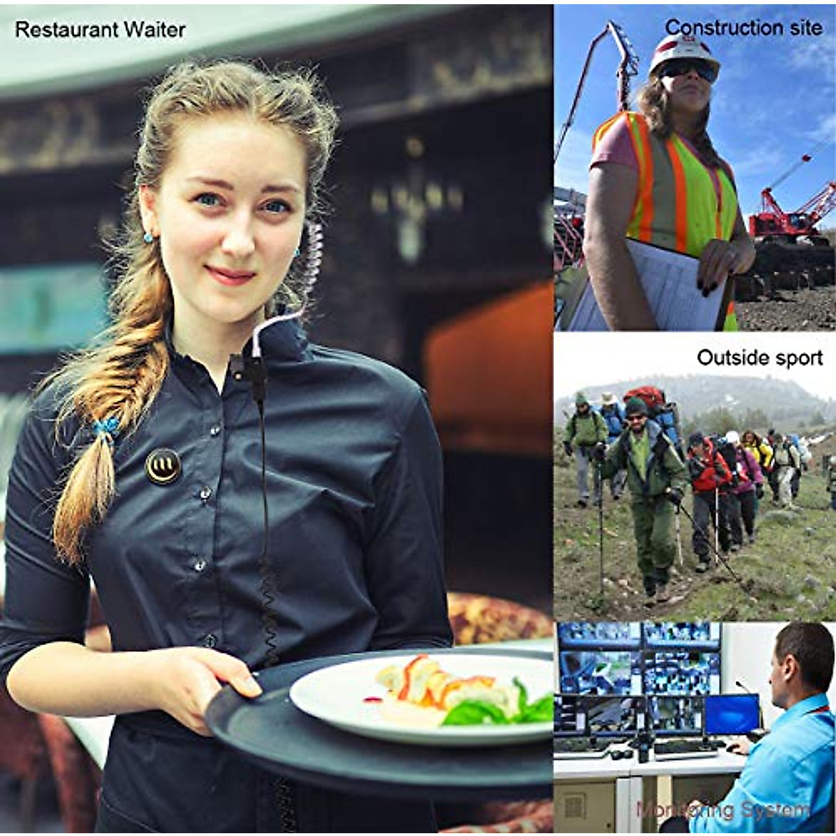 WLFYS WF007 3.5mm Listen Only Law Enforcement Two Way Acoustic Tube Police Radio Earpiece,1 Pin Surveillance Walkie Talkie Transceivers Ear Bud Receiver Speaker Headset