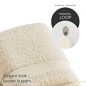 Joluzzy Hand Towel Set, (20 x 30 Inches) 100% Long-Staple Cotton - Extreme Soft / Plush / Thick - High Absorbent - Luxury Hotel Quality -  Ivory Hand Towel / Hair Towel - Set of 2