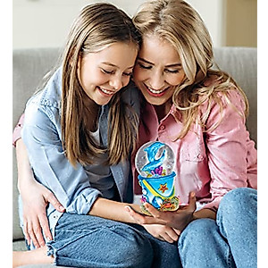 COTA Global Dolphin Sand Bucket Snow Globe - Water Globe Figurine with Sparkling Glitter, Collectible Novelty Ornament for Home Decor, for Birthdays, Christmas, and Valentine's - 65mm