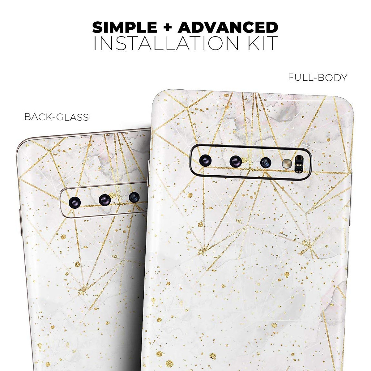 DesignSkinz Karamfila Watercolor & Gold V5 Protective Vinyl Decal Wrap Skin Cover Compatible with The Samsung Galaxy S20 (Screen Trim & Back Glass Skin)