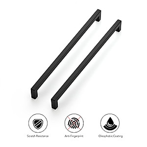 Ravinte 1 Pack 12-3/5 Inch Kitchen Square Cabinet Handles Matte Black Cabinet Pulls Black Drawer Pulls Kitchen Cabinet Hardware Kitchen Handles for Cabinets Cupboard Handles Drawer Handles