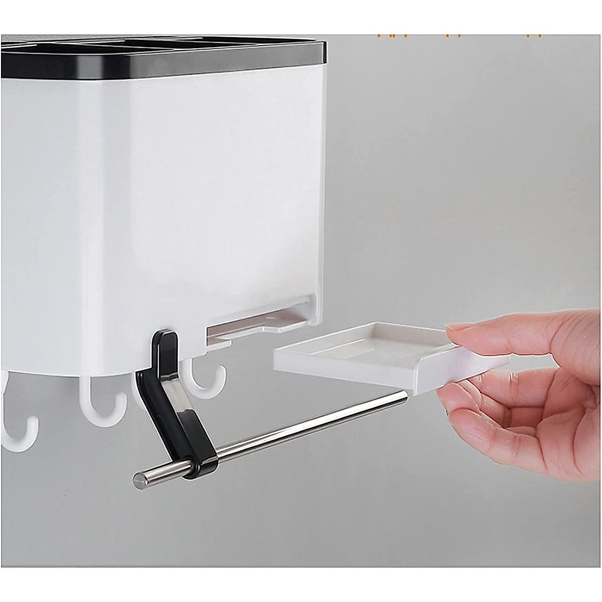 ceramic Utensil Caddy Multifunctional Kitchen Storage Rack Wall-Mounted Hollow Drain Chopstick Holder Rag Rack Pen Holder chopstick holder