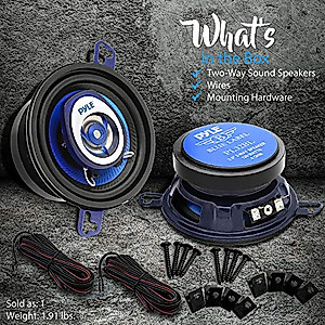 Pyle 2-Way Universal Car Stereo Speakers - 120W 3.5 Inch Coaxial Loud Pro Audio Car Speaker Universal OEM Quick Replacement Component Speaker Vehicle Door/Side Panel Mount Compatible PL32BL (Pair)