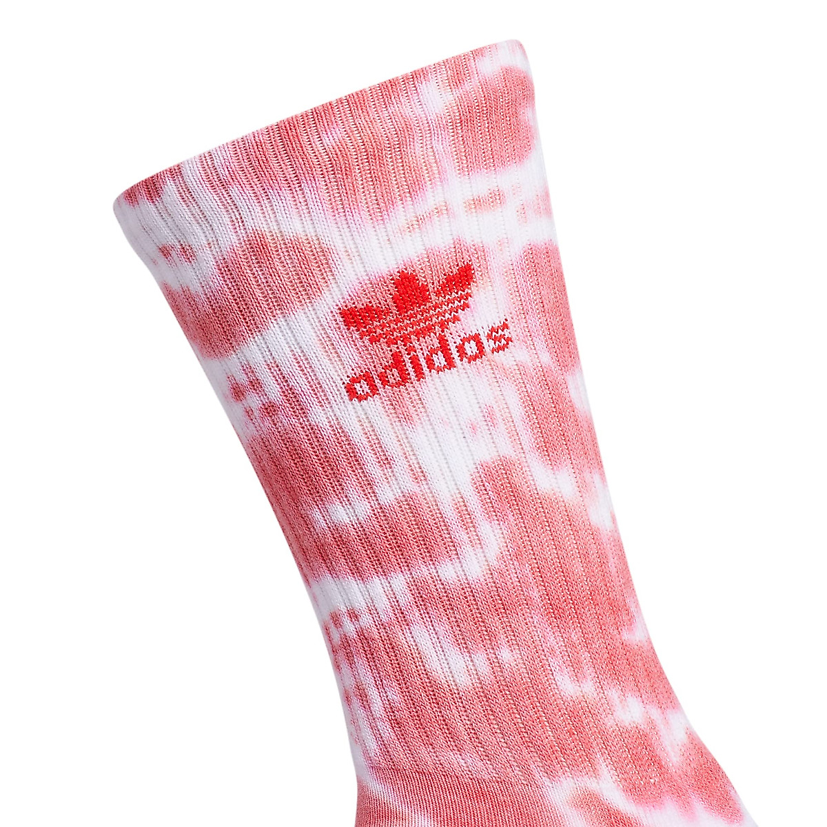 adidas Originals Mixed Graphics Cushioned Crew Socks (3-Pair), Semi Turbo Pink/White/Vivid Red, Large