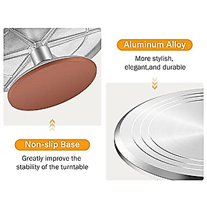 Kootek Aluminium Alloy Revolving Cake Stand 12 Inch Rotating Cake Turntable for Cake, Cupcake Decorating Supplies