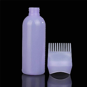 Root Comb Applicator Bottle, Empty Bottle Styling Tool Dyeing Shampoo Bottle, Hair Dye Applicator Brush Bottles Dyeing Shampoo Bottle(Purple)