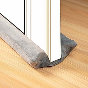 Marwood Under Door Draft Stopper 30-38" Adjustable Wind Stopper for Door & Window, Foam Door Sweep Air & Noise Blocker for Bottom of Doors Double Side Seal - Grey