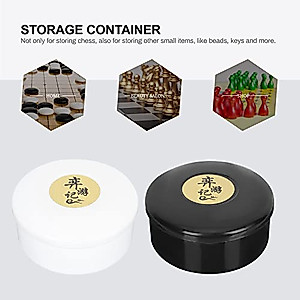 Happyyami 3 Sets Go Jar chess Storage Case Go Chess Go Game Storage Jar white Go Bowls black Go Bowls go bowls game chess bowl Go Game Storage Bowl Go Can pp with cover storage bottle travel