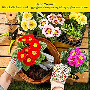 Sinoer Garden Shovel Trowel & Hand Shovel Soft Rubberized Non-Slip Handle, use for Transplanting, Weeding, Moving and Smoothing Digging & Planting