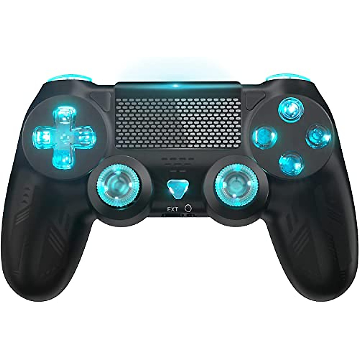 Gamrombo LED Light Replacement for Custom PS4 Controller, Cool LED Controller Compatible with Playstation 4/Slim/Pro, PS4 Remote Controller Support Turbo/Dual Vibration/6-Axis Motion Sensor/Touch Pad